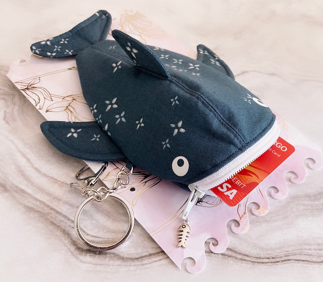 Handmade Whale Shark Coin Purse: Starry Fabric Keychain Wallet - Etsy