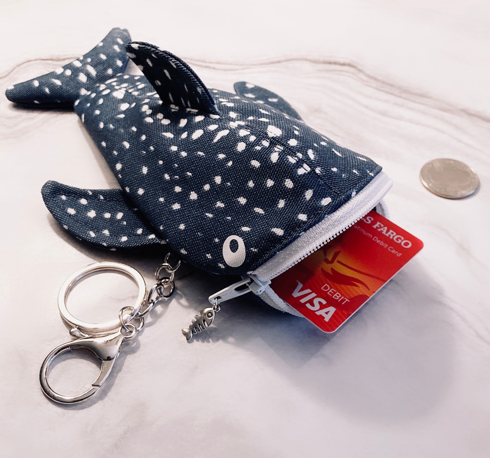 Whale Shark Wallet, Zipper Keychain Pouch, Coin Purse, Fish Case ...