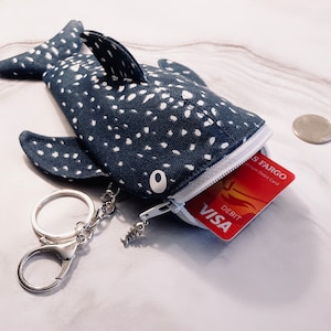 Whale Shark Wallet, Zipper Keychain Pouch, Coin Purse, Fish Case ...