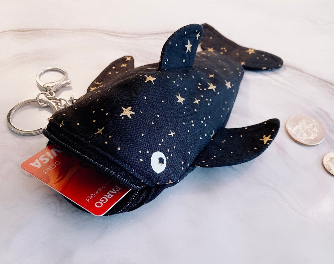 Rifle Paper Co Whale Shark Purse, Black Metallic Gold Star Fish Case ...