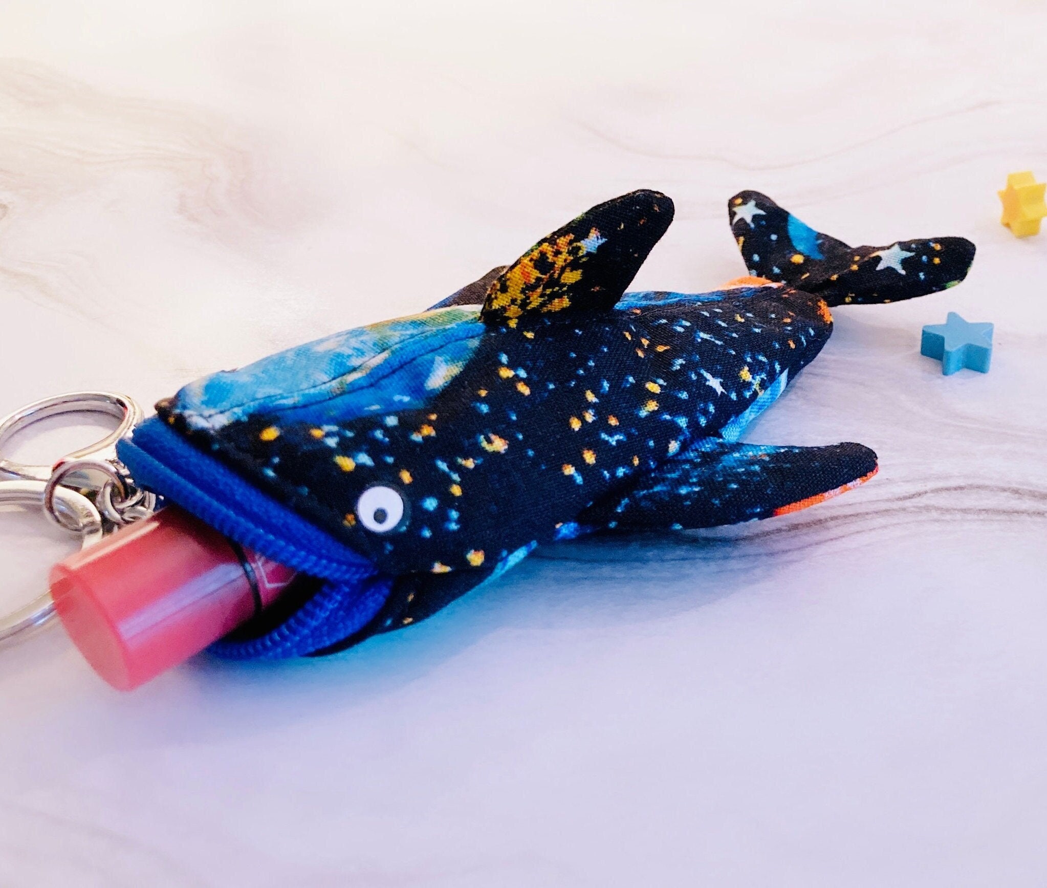 Cosmic Whale Keychain Coin Case, Space Whale Zipper Pouch, Fish ...