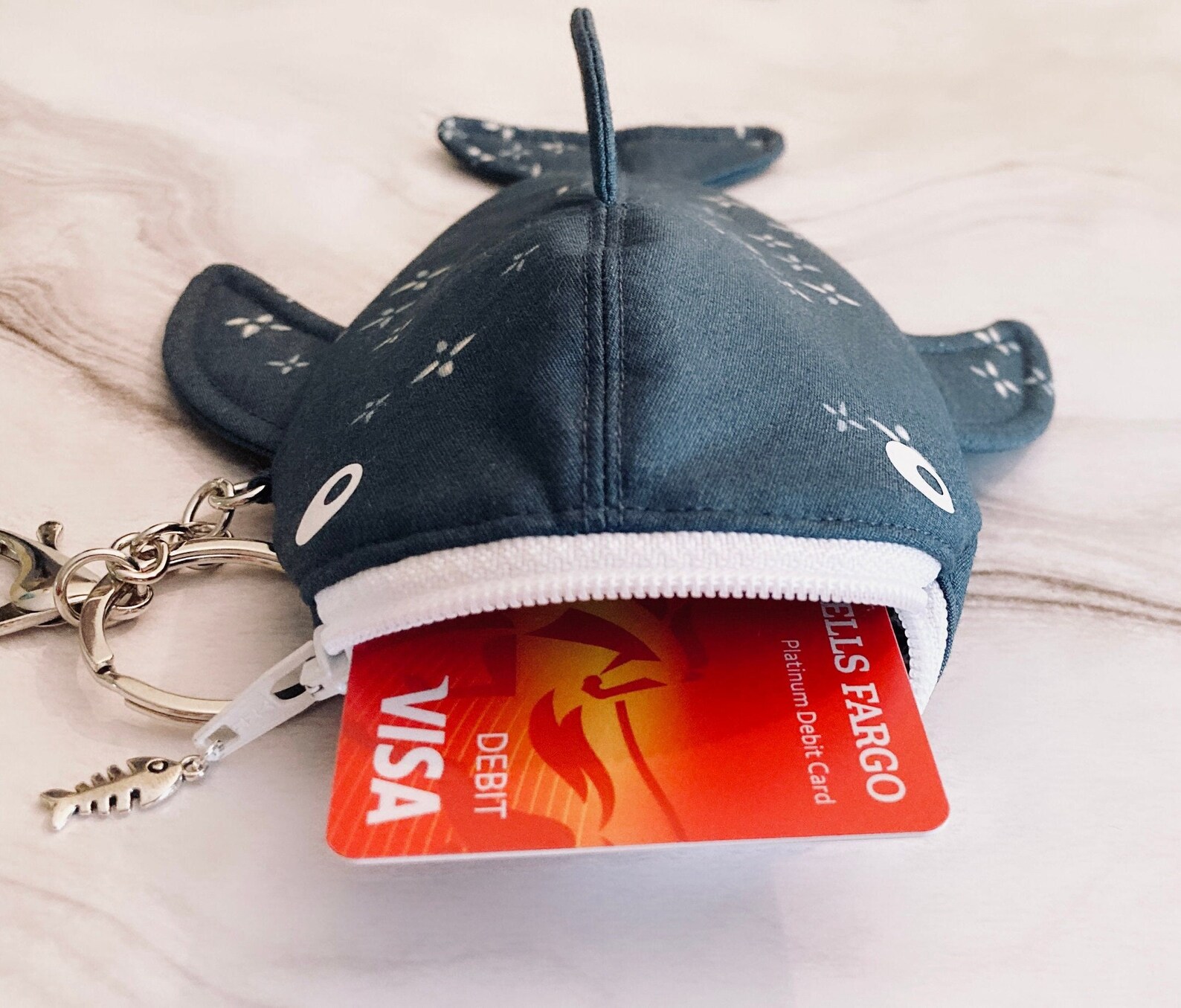 Handmade Whale Shark Coin Purse: Starry Fabric Keychain Wallet - Etsy