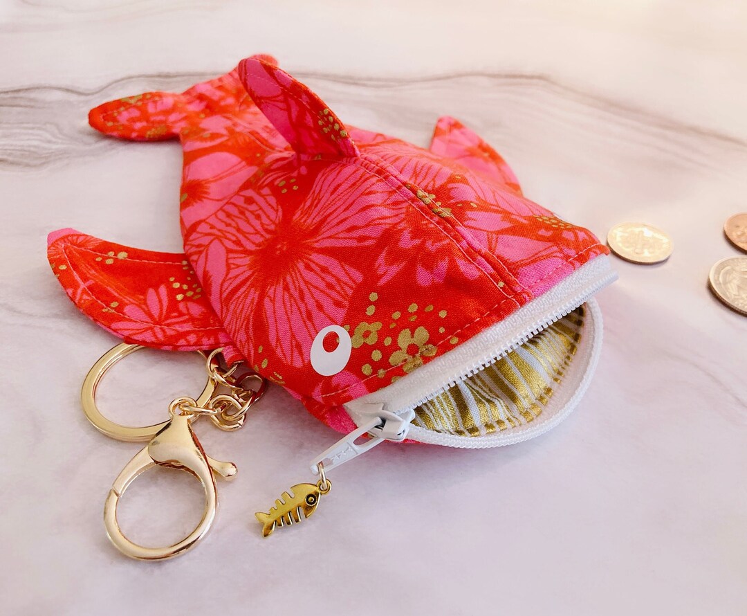 Fish Wallet, Medium Fish Zipper Case Credit Card Keychain Wallet, Fish ...