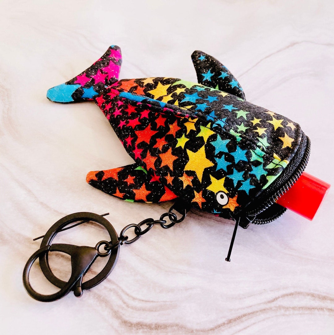 Rainbow Whale Shark, Glitter Star Whale Case, Fish Keychain, Fish Coin ...