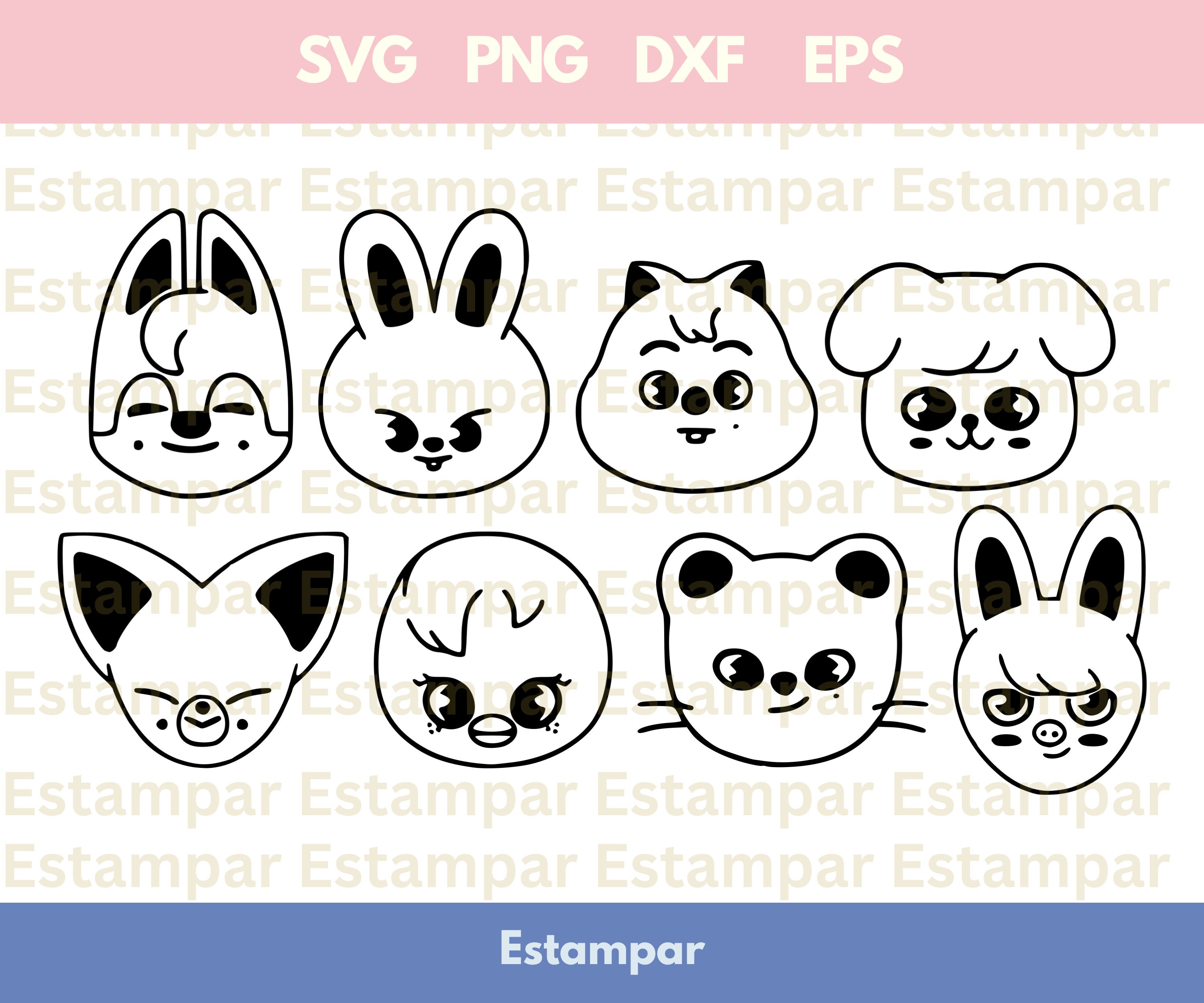 Stray Kids Svg, Png, Dxf, Eps Stray Kids Member Lightstick Stickers ...