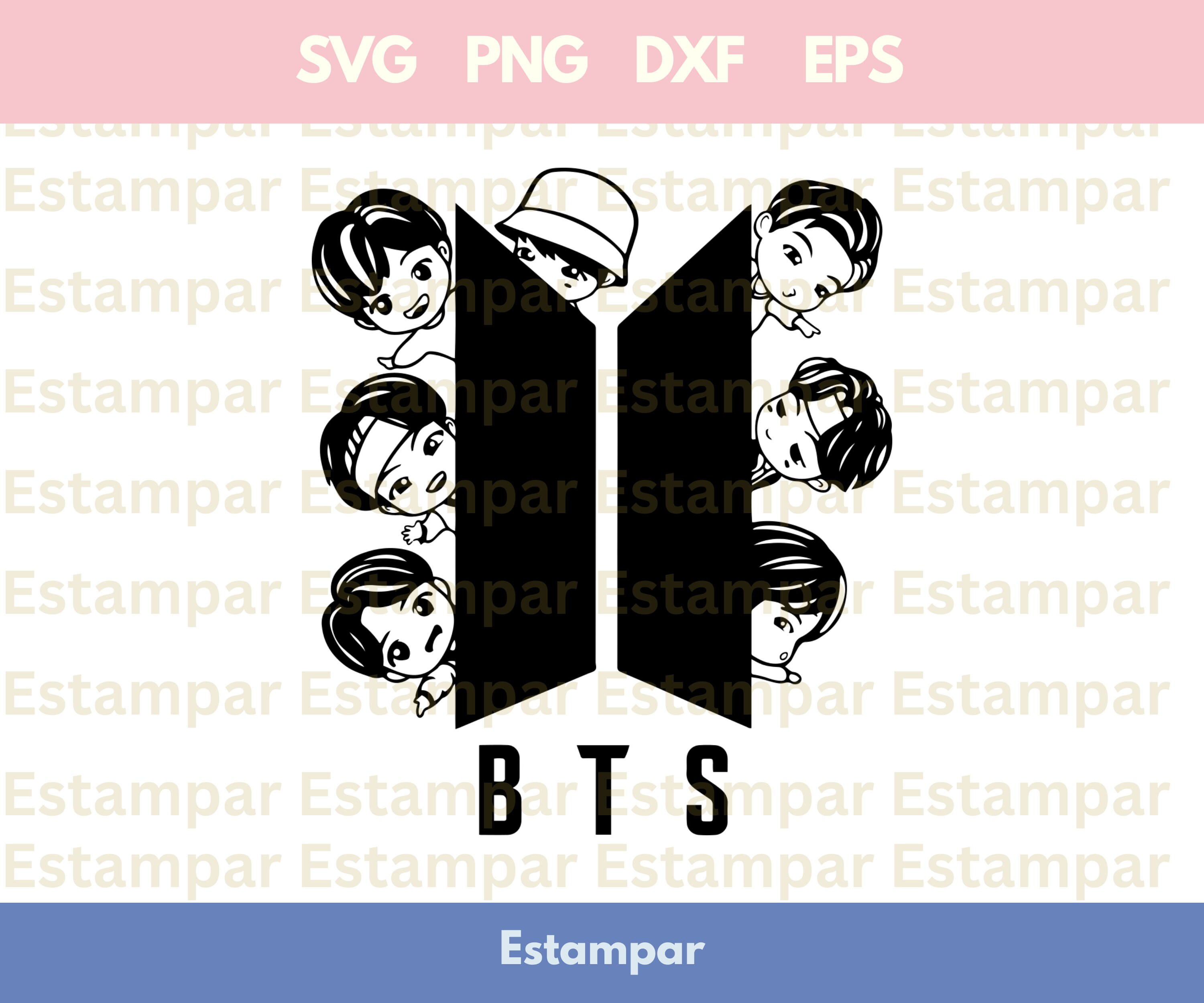 BTS svg, Kpop star svg, Archivo svg de corte limpio, BTS Silhouette ...