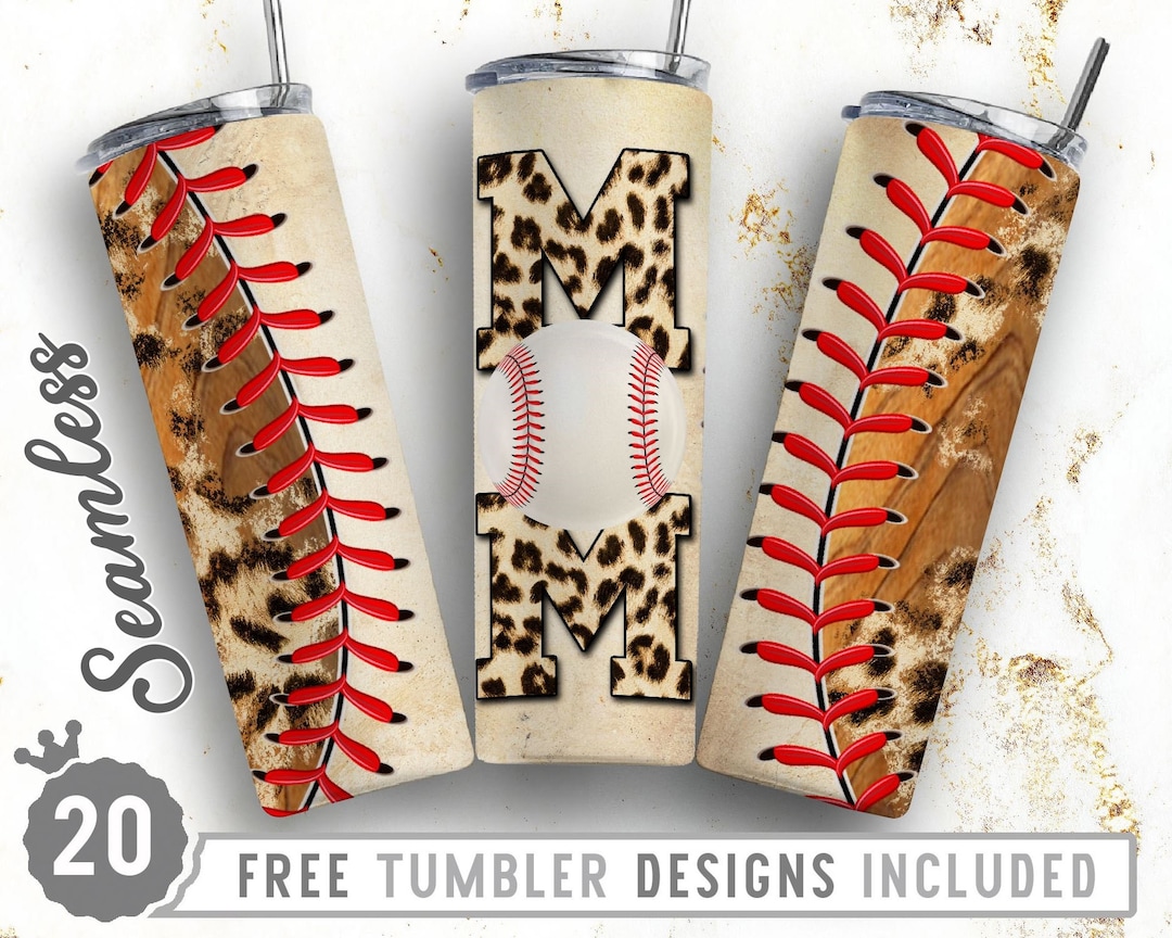 Baseball Mom Leopard 20oz Skinny Tumbler Wrap Design - Etsy