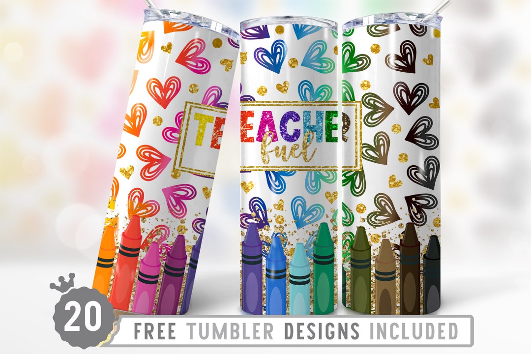 20oz Skinny Tumbler Design Sublimation Template Teacher, Teacher Png ...