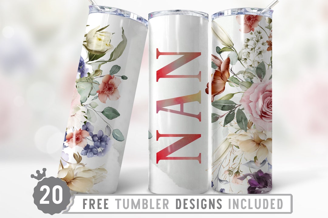20oz Nan Skinny Tumbler Sublimation Png, Mom, Mother Day, Roses ...