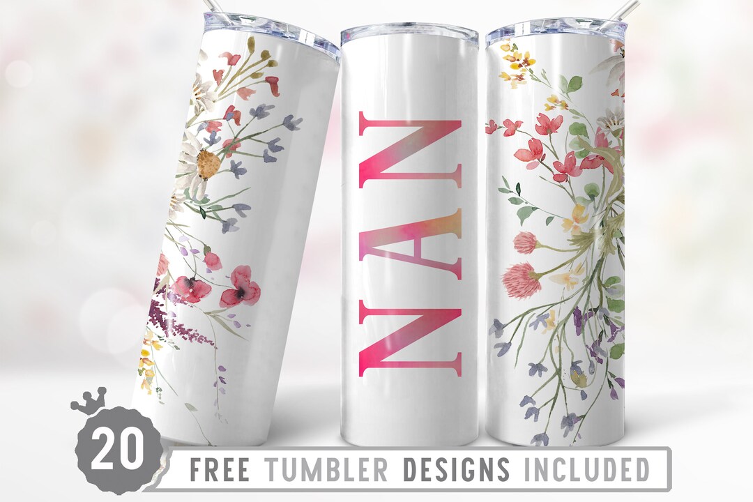20oz Nan Skinny Tumbler Sublimation Png, Mom, Mother Day, Roses ...
