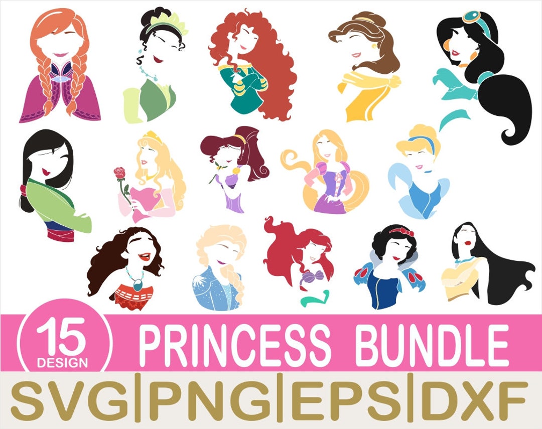 Princess Svg Bundle,princess Character Svg,princess Svg,anna Svg ...