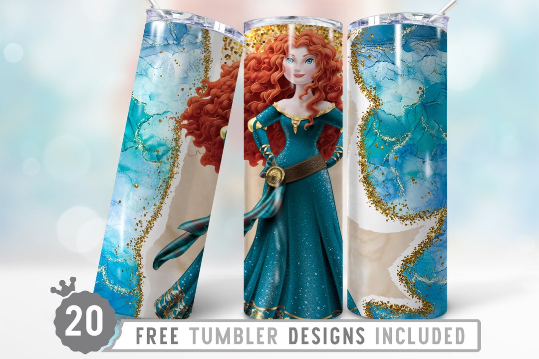 20oz Princess Skinny Tumbler Sublimation Png, Cartoon Character Png ...