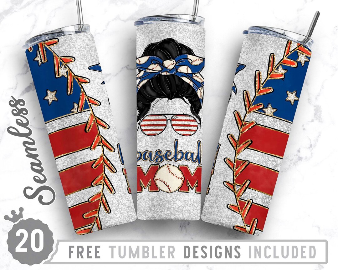 Baseball Mom 20oz Skinny Tumbler Wrap Design, Softball Mom Life ...