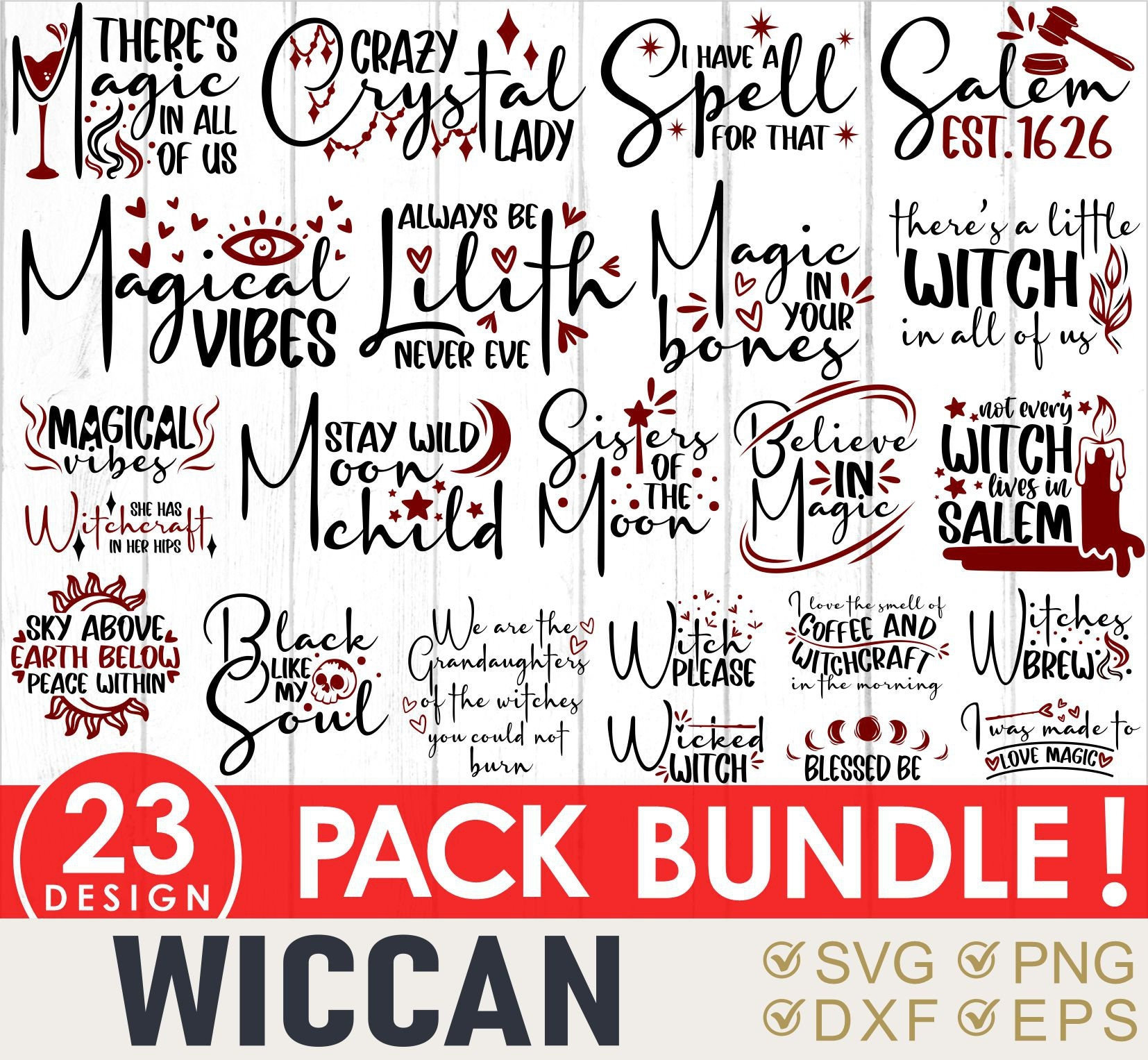 Wiccan SVG Bundle Mystical Witch Wicca Svg Wiccan Magic - Etsy