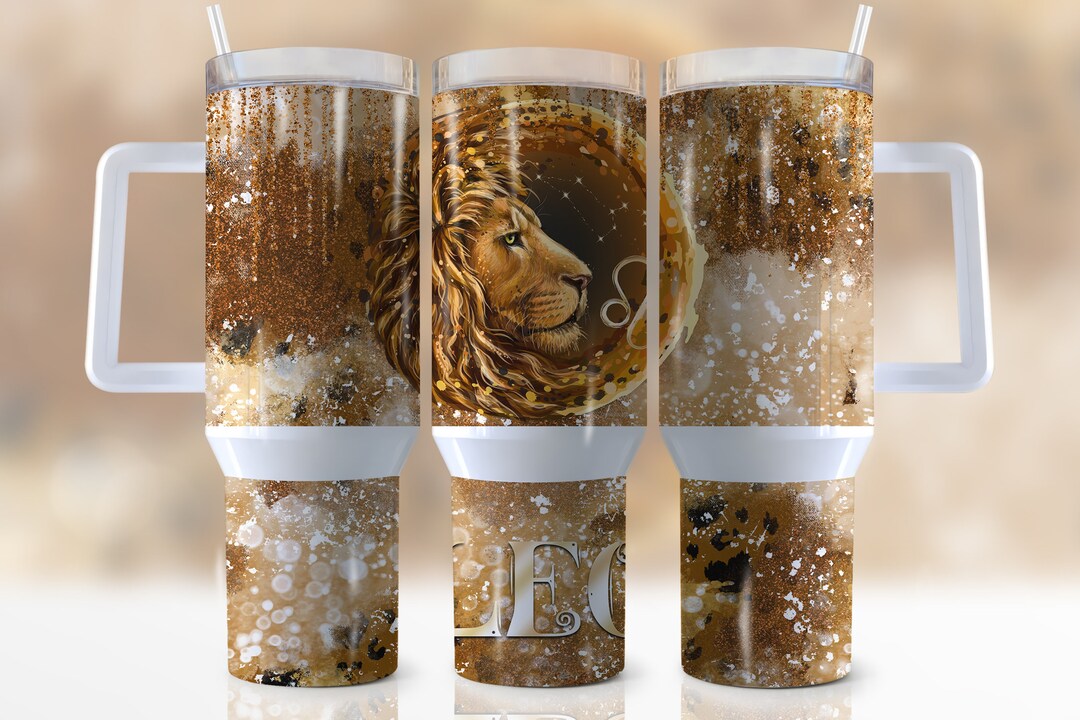 40oz Zodiac Signs Leo Quencher Tumbler Wrap Png, Leo Affirmation 40oz ...