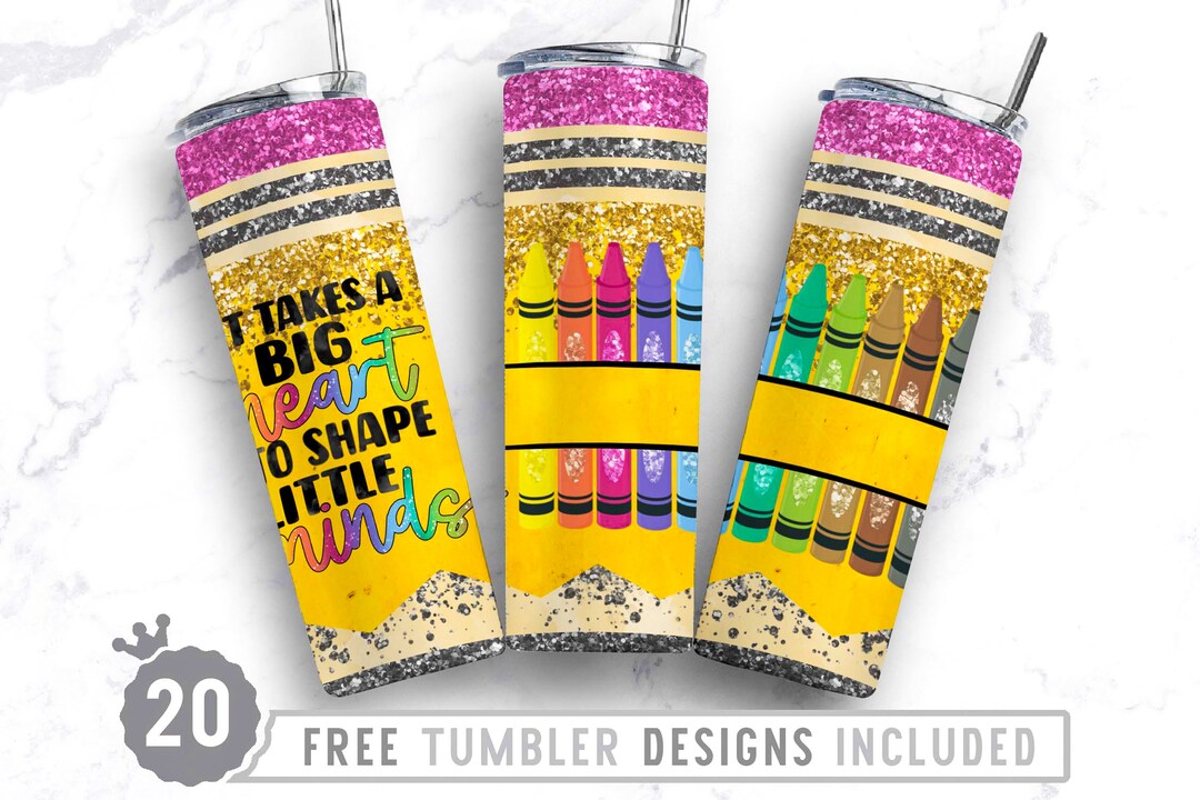 20oz Teacher Life Skinny Tumbler Sublimation Png, Teach Love, Pencils ...