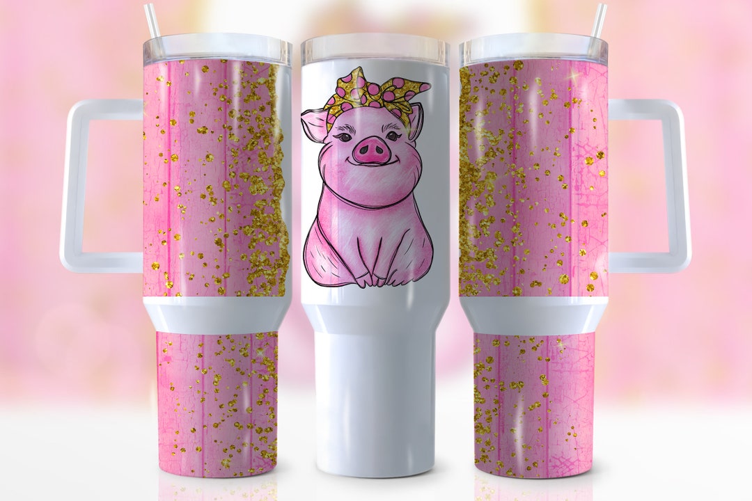 40oz Western Pig Quencher Tumbler Wrap, Farm Animal, Loves Pigs ...