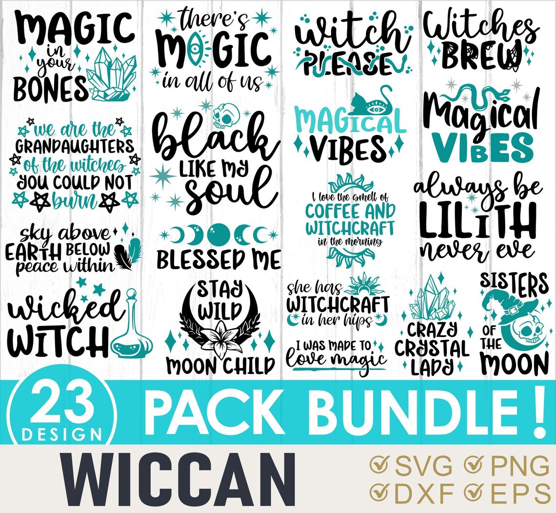 Wiccan SVG Bundle Mystical Witch Wicca Svg Wiccan Magic - Etsy