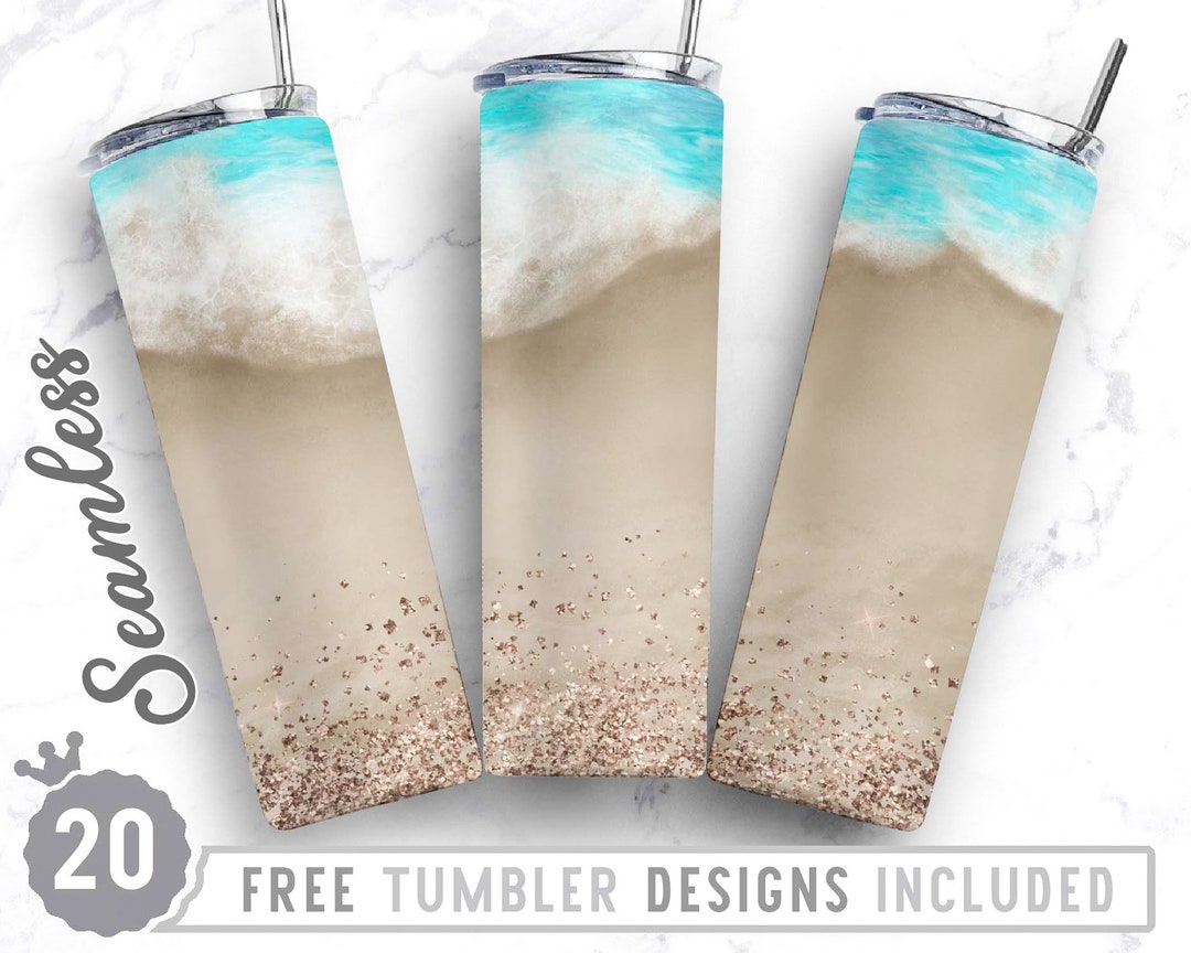 Beach Vacation 20oz Skinny Tumbler Wrap Design Png, Summer Vibes ...