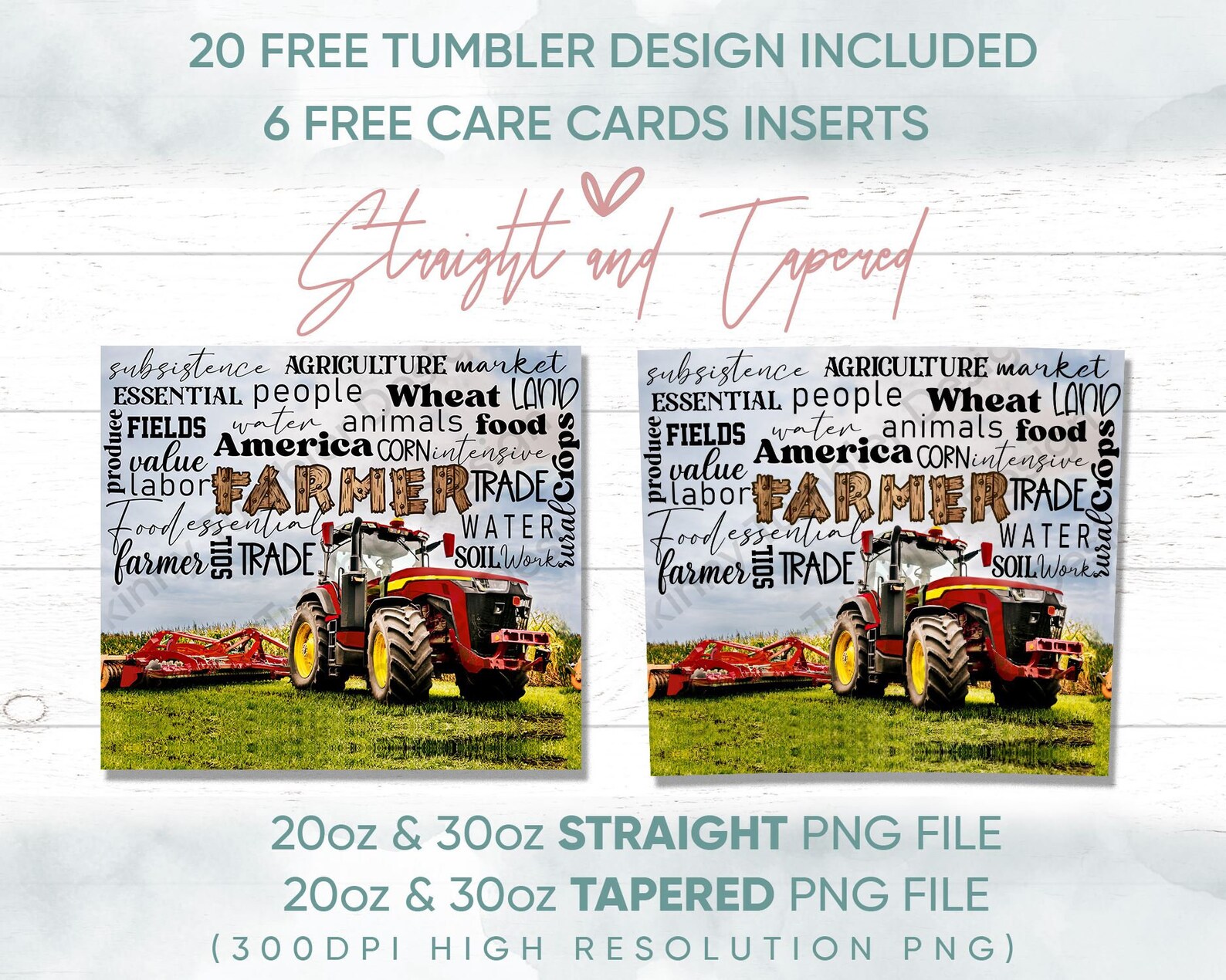 Farm Life 20oz Skinny Tumbler Wrap Design Farm House Tractor - Etsy