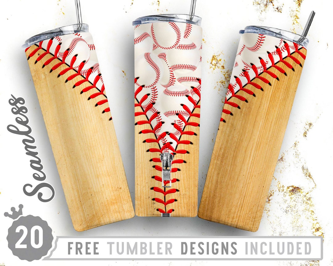Baseball 20oz Skinny Tumbler Wrap Design, Baseball Tumbler Png,sports ...