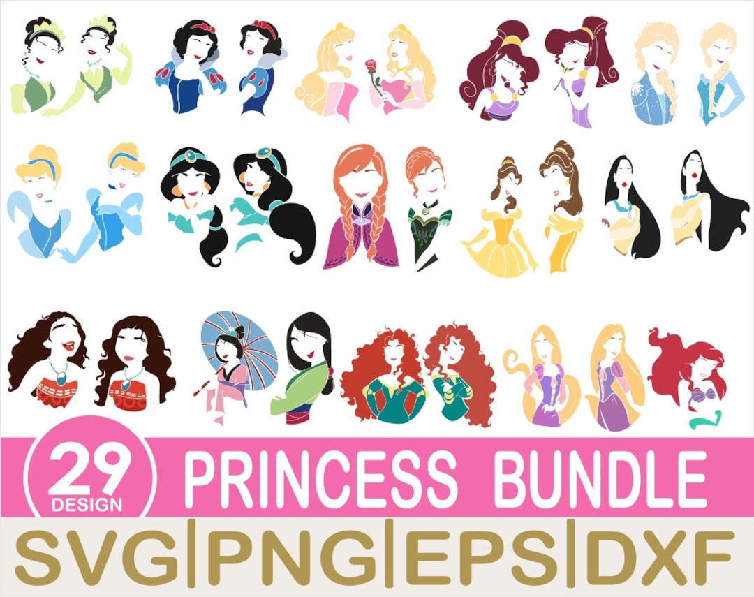 Princess Svg Big Bundle,princess Character Svg,princess Svg,mermaid Svg ...