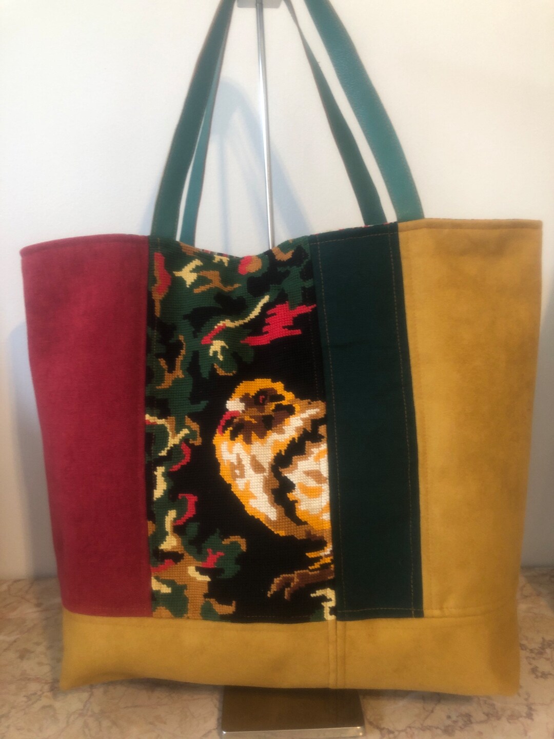 Upcycled Canvas and Velvet Tote Bag - Etsy