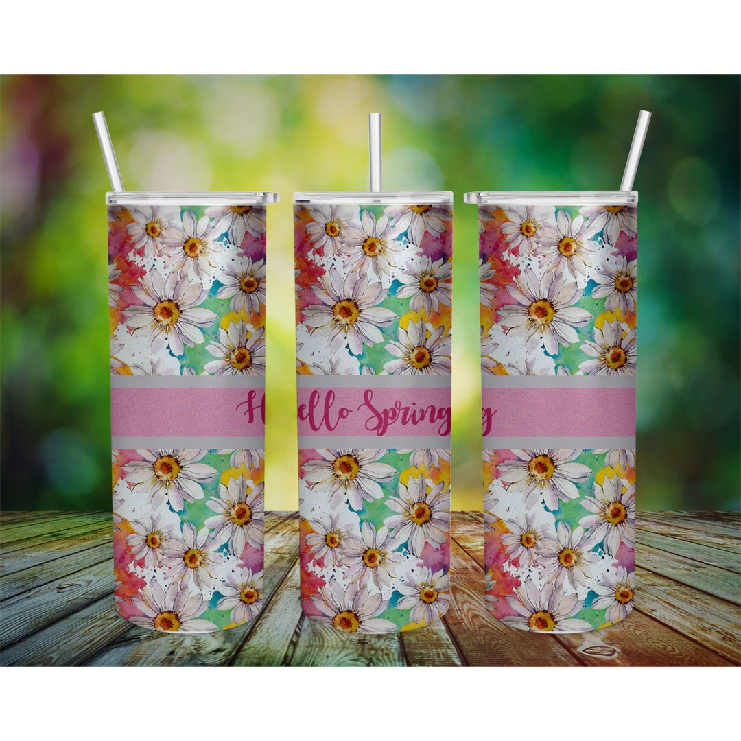 Spring Daisy Tumbler - Unique Personalized Gift for Her, Double Walled ...