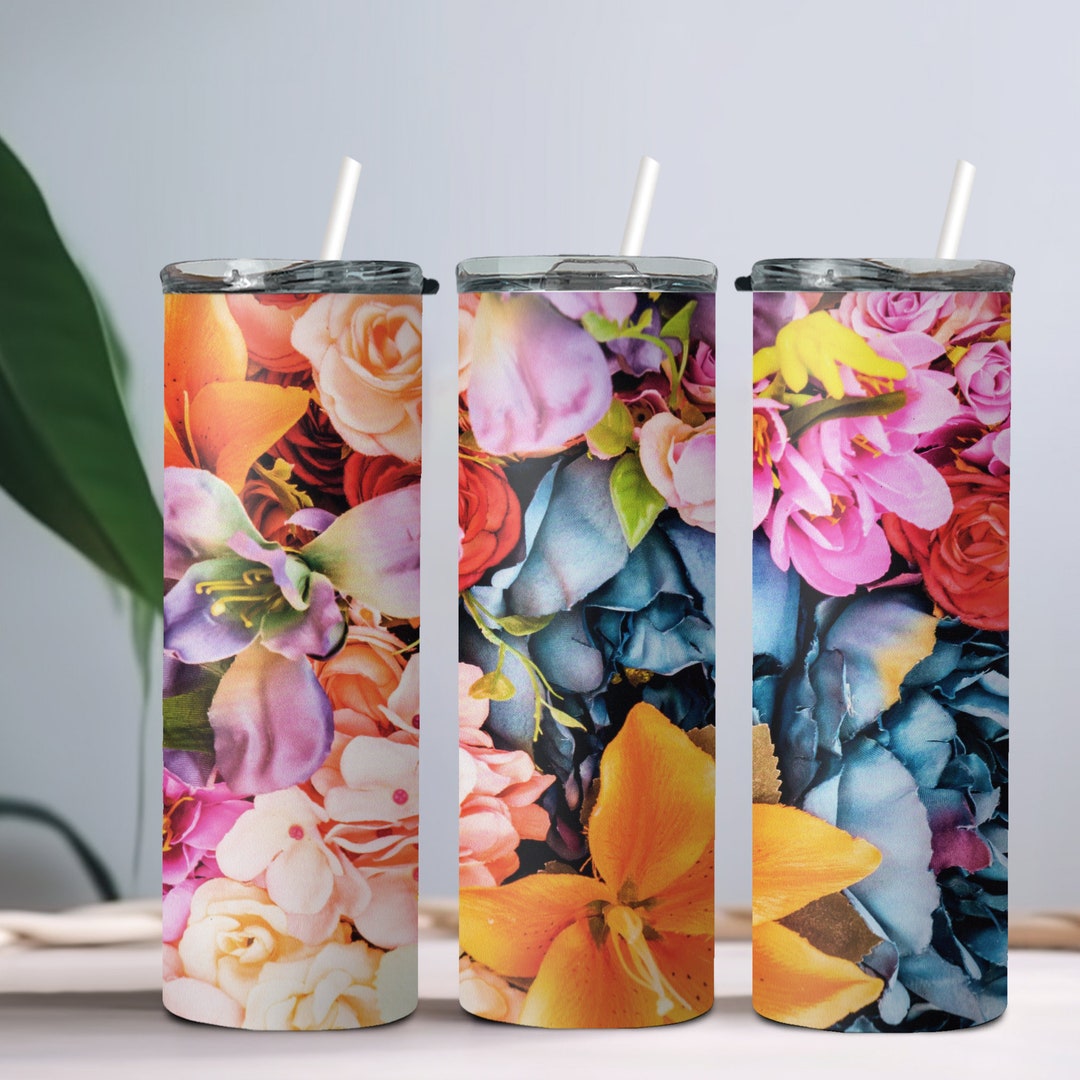 Floral Spring Blossom Tumbler, Epoxy Sealed Stainless Steel Thermal Cup ...