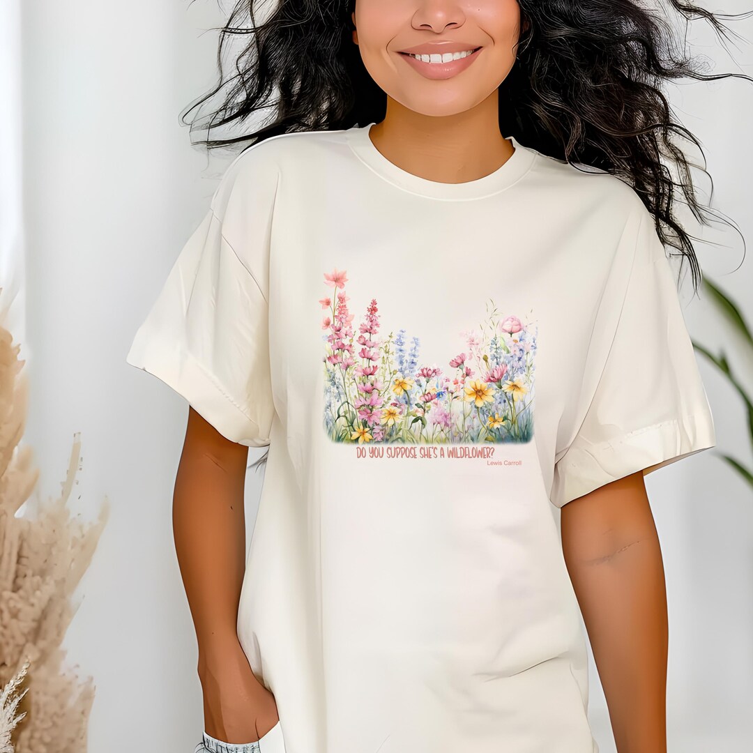 Whimsical Floral T-shirt, Feel-good Comfort Colors Gardening Top ...