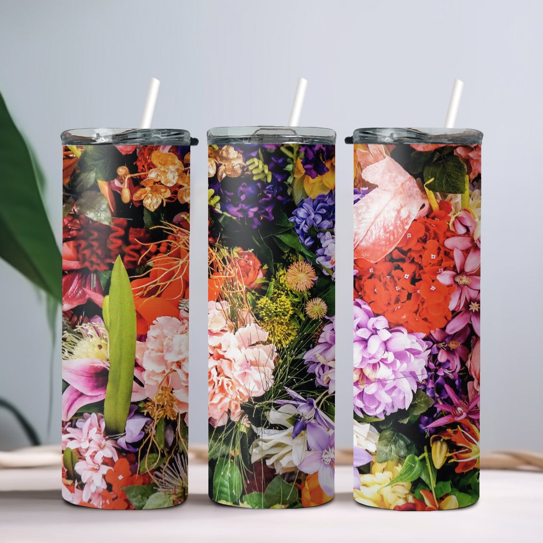 Floral Spring Tumbler - Personalized Stainless Steel Drinkware - Etsy