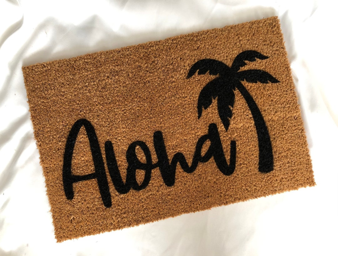 Aloha Palm Tree Doormat | Welcome Mat | Doormat | Home Decor | Hawaii ...