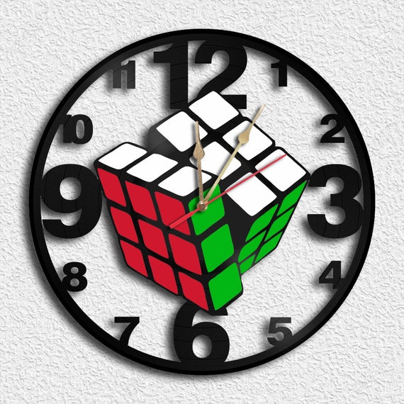 Rubik's Cube Wall Clock Vinyl Record Clock Handmade | Etsy