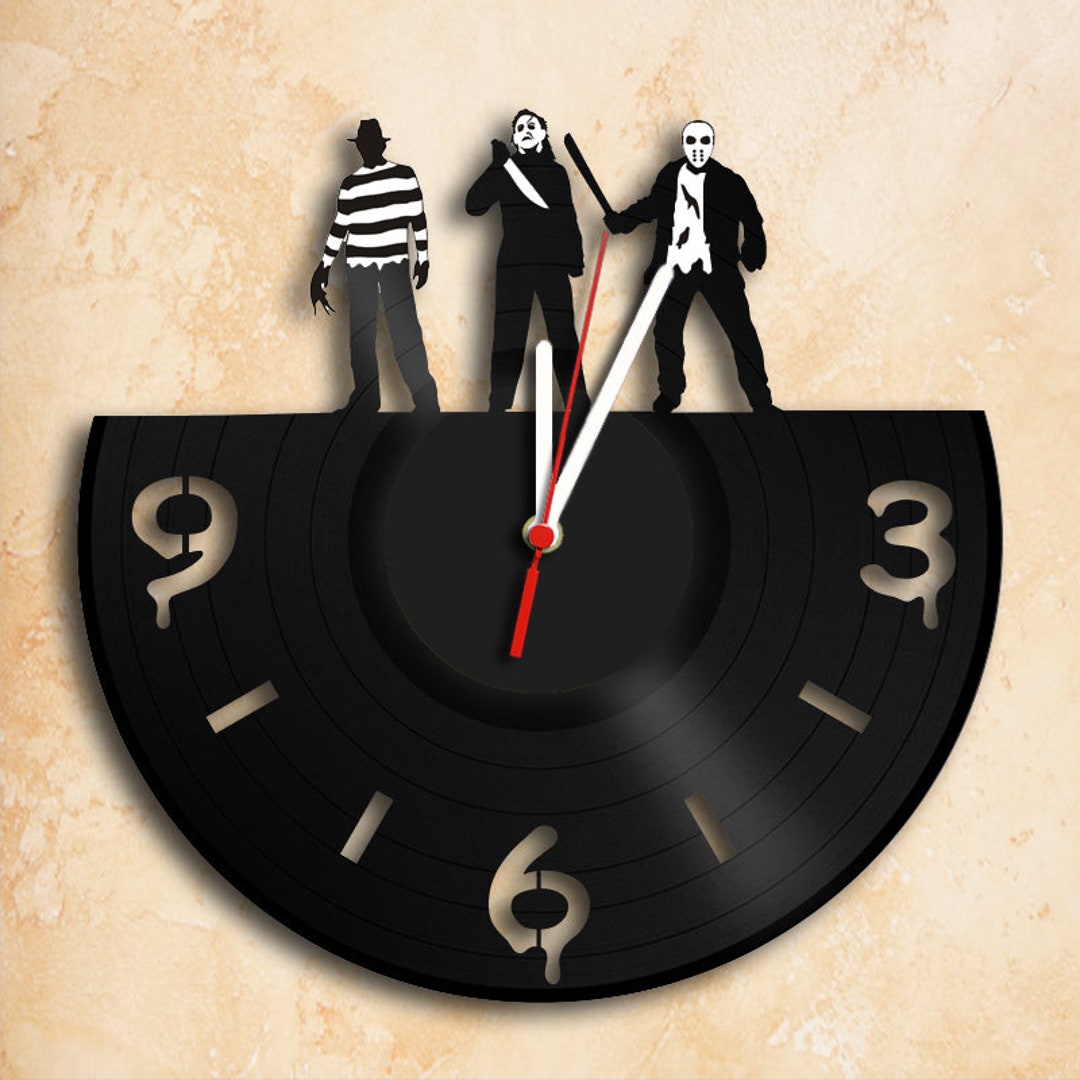 Horror Movies Inspired Wall Clock Vinyl Record Clock Handmade - Etsy