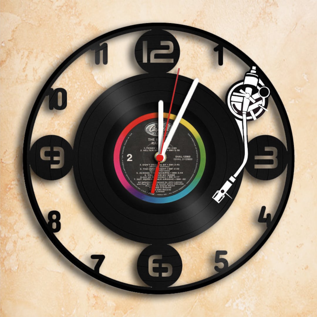 Turntable Theme Wall Clock Vinyl Record Clock Best Gift Handmade - Etsy