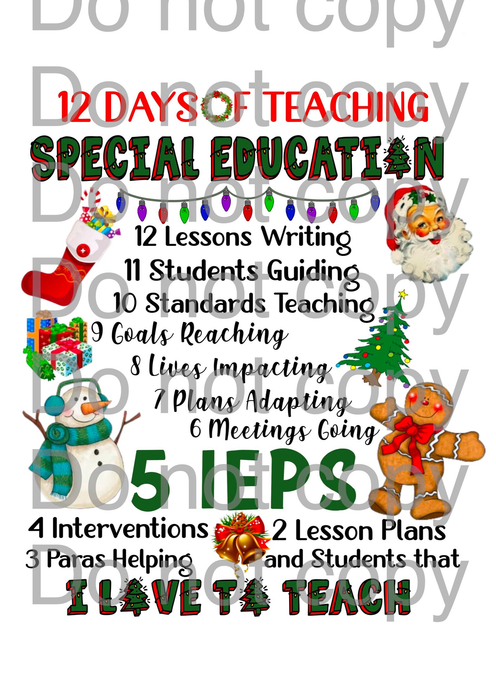 12 Days of Christmas for Special Education Teacher - Etsy