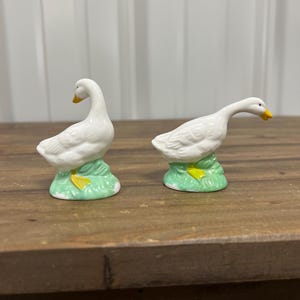 Set of 2 Vintage Bone China Geese Figurines | Unique Trinkets Shelf ...