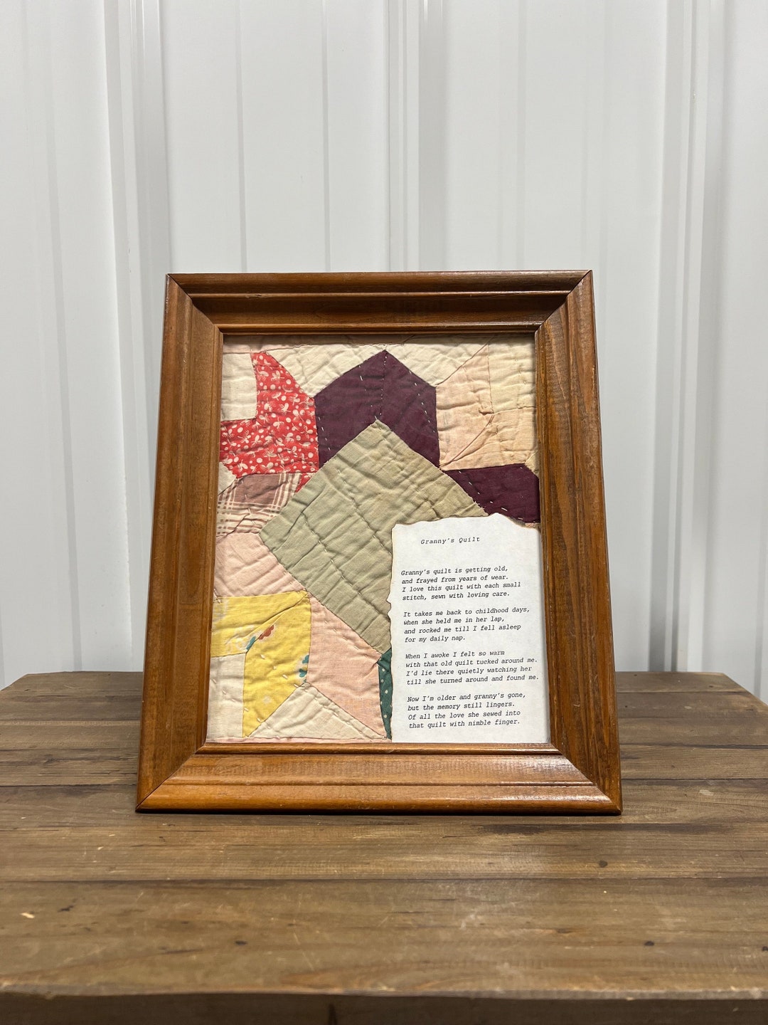 Vintage Framed Quilt Handmade Quilt Gallery Wall Decor Accent Wall ...