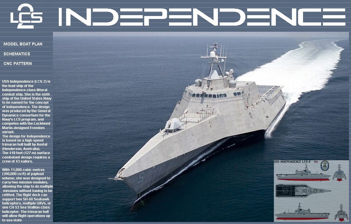 LCS2 Independence RC Model Boat Plans Pattern CNC Routerlaser Scrollsaw ...