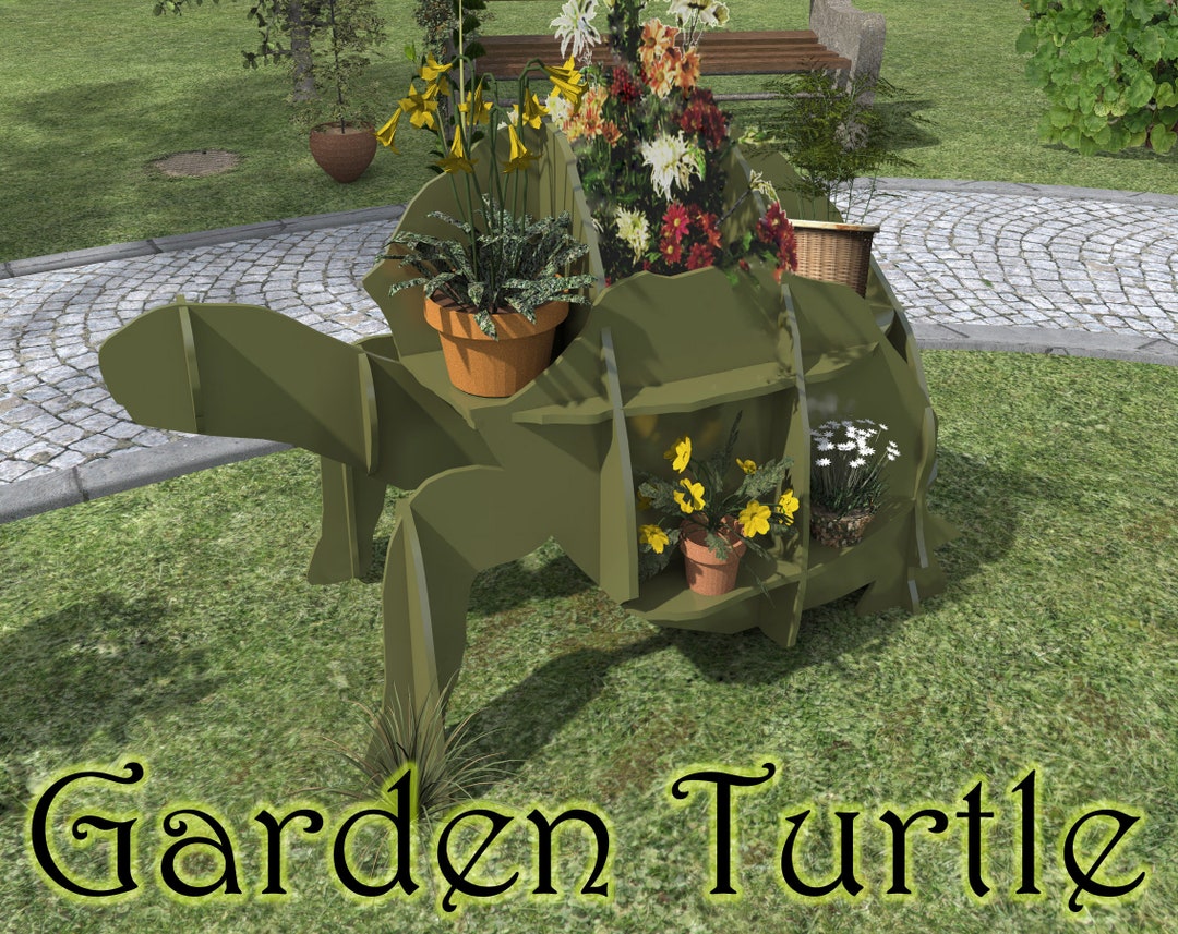 GARDEN TURTLE Plans Pattern CNC Routerlaser Scrollsaw - Etsy