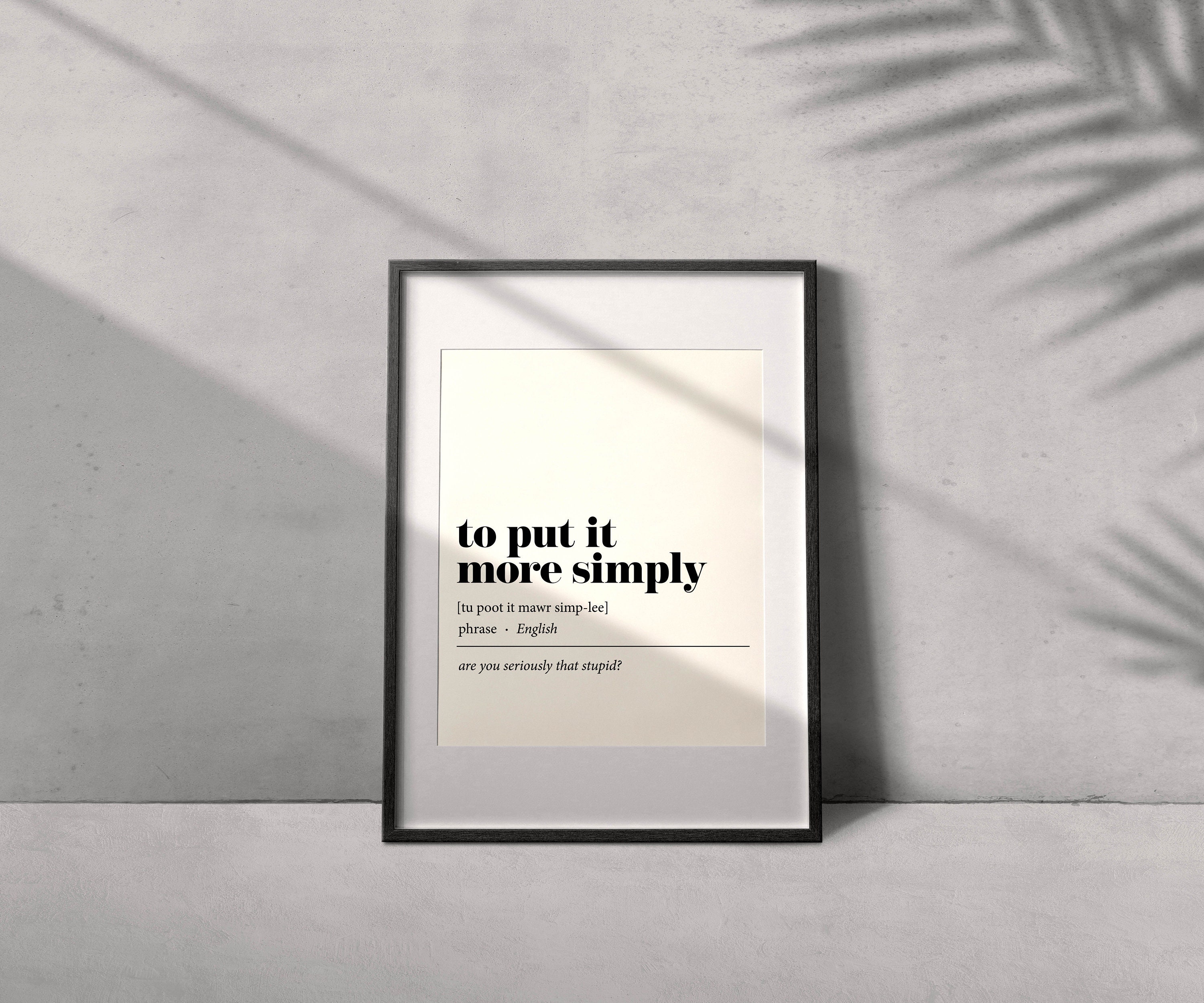 To Put It More Simply Definition Funny Home Office Decor Printable JPEG ...