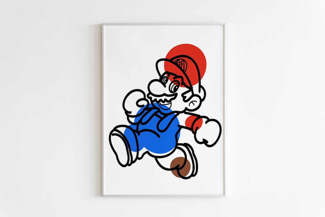 Super Mario Abstract Minimalist PRINTABLE Room Decor Wall Art Poster ...