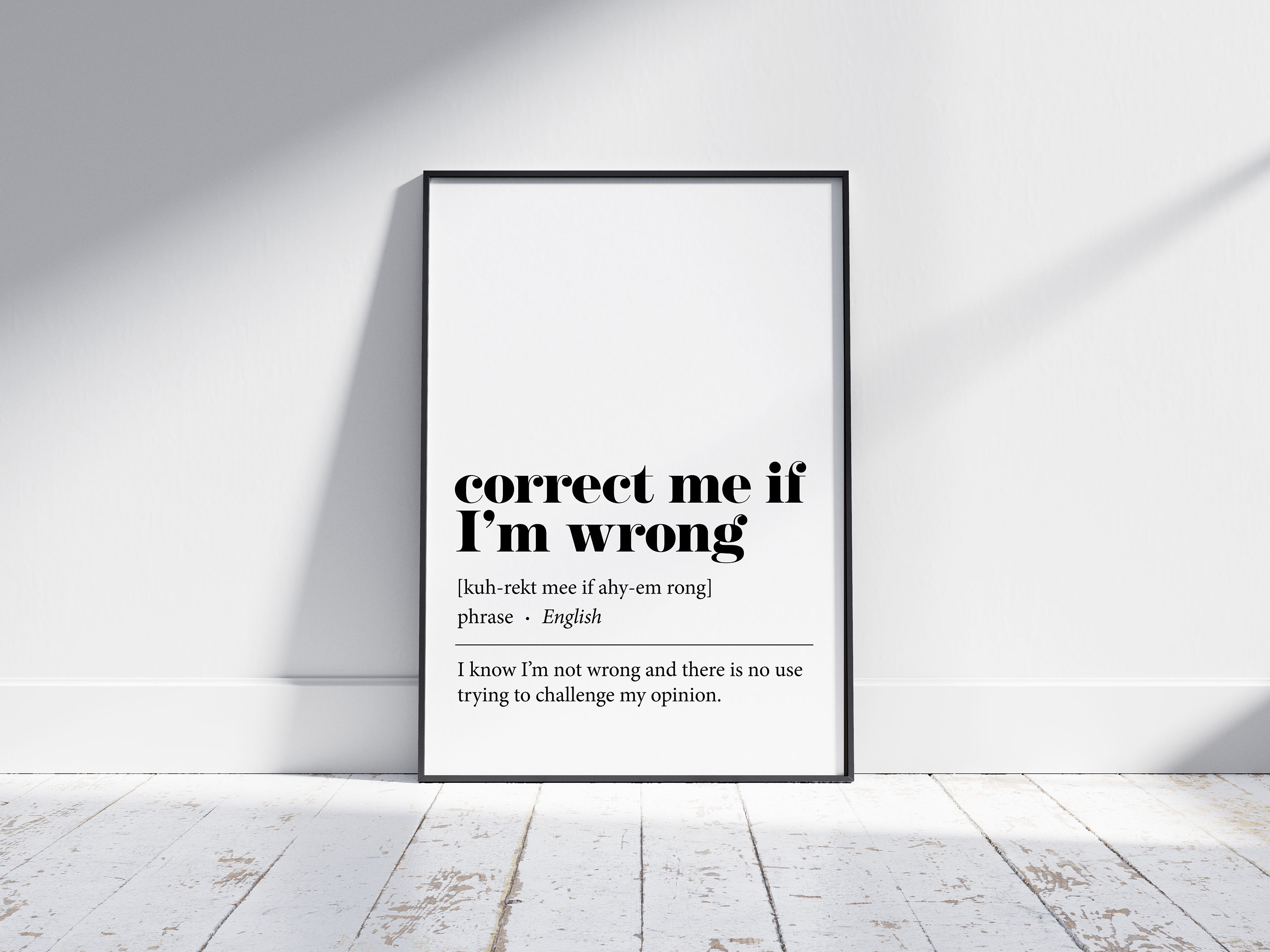 Correct Me If I'm Wrong Definition | Funny Home Office Decor ...