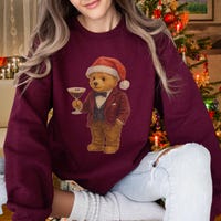 Polar Bear Sweater, Cute Christmas Tree Sweatshirt, Christmas Gift ...