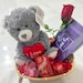 Teddy Bear Hamper - 25cm Soft Plush Bear, Chocolates, Candles, Rose and ...