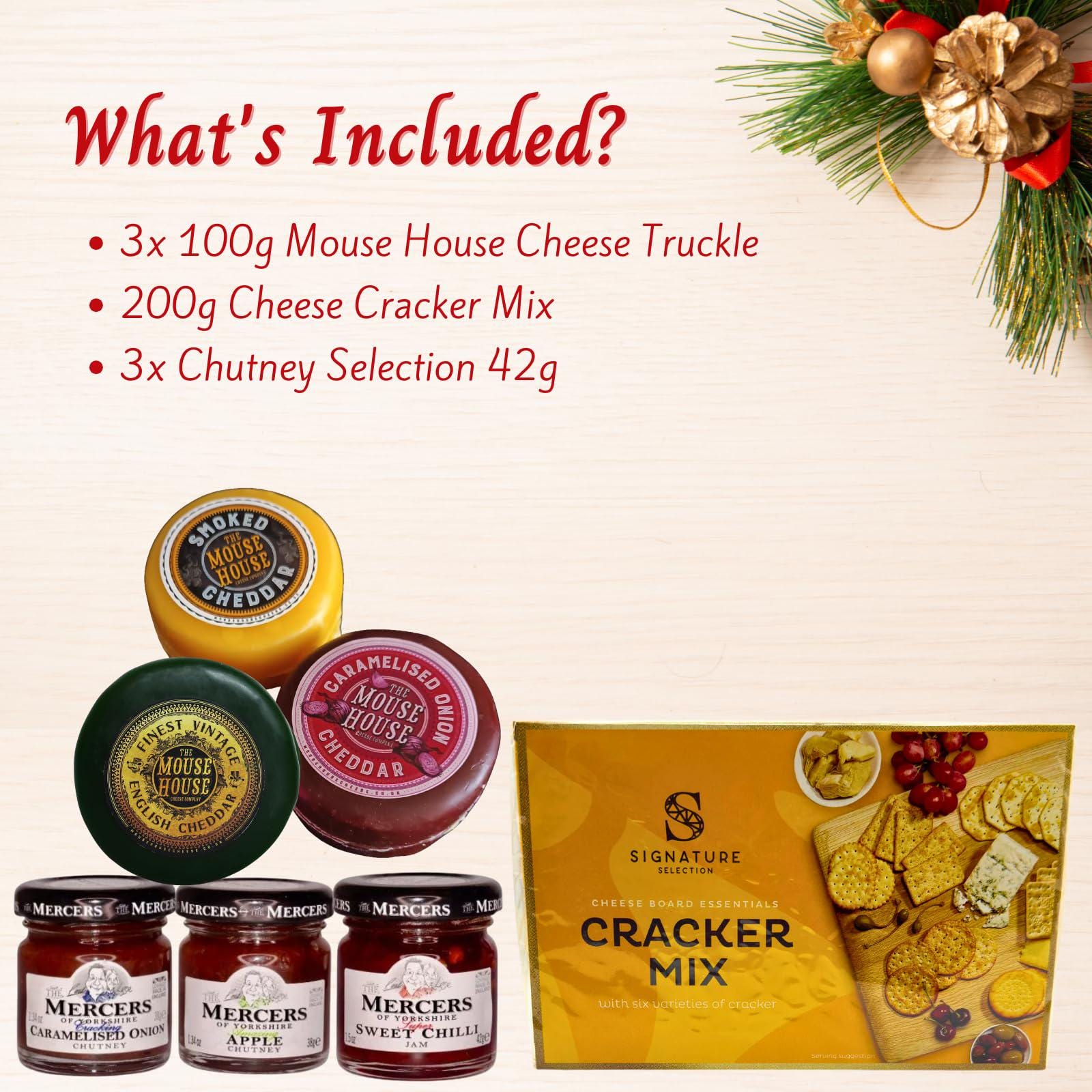 Cheese Hamper Gift Set - 3x Cheese Truckles , Biscuits, 3 Chutney ...