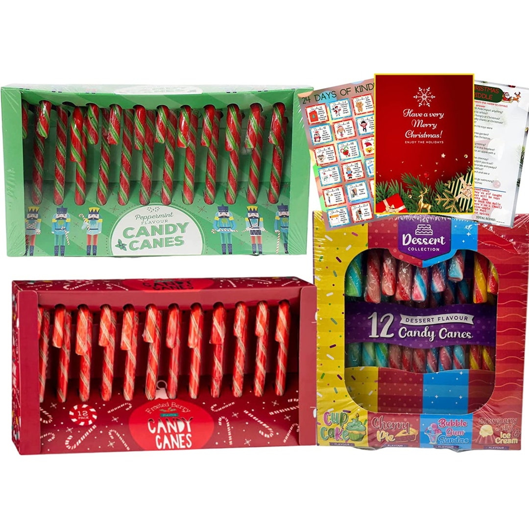 36 Pack Candy Canes Sweets Frosted Berry Peppermint and Dessert ...