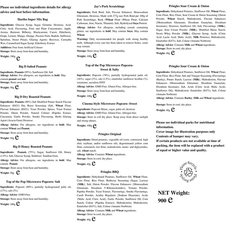 Snack Box Movie Night Hamper Pringles Gift Set With Assorted Sweets and ...