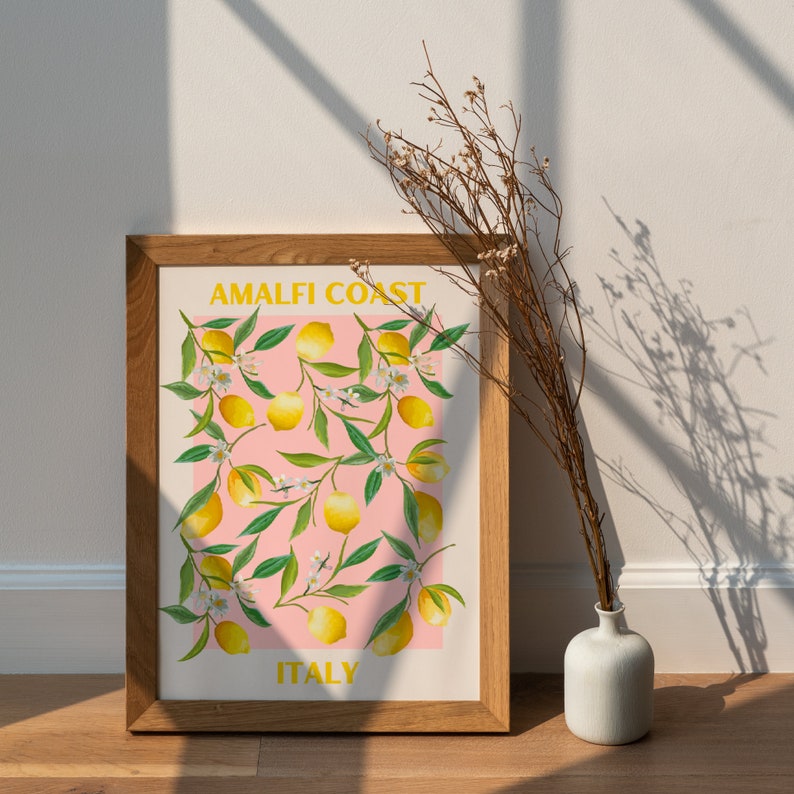 Amalfi Coast Italy Lemons Print Digital Download Colorful - Etsy