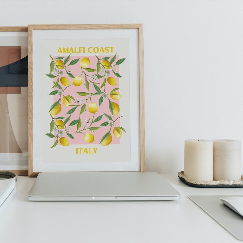 Amalfi Coast Italy Lemons Print Digital Download Colorful - Etsy